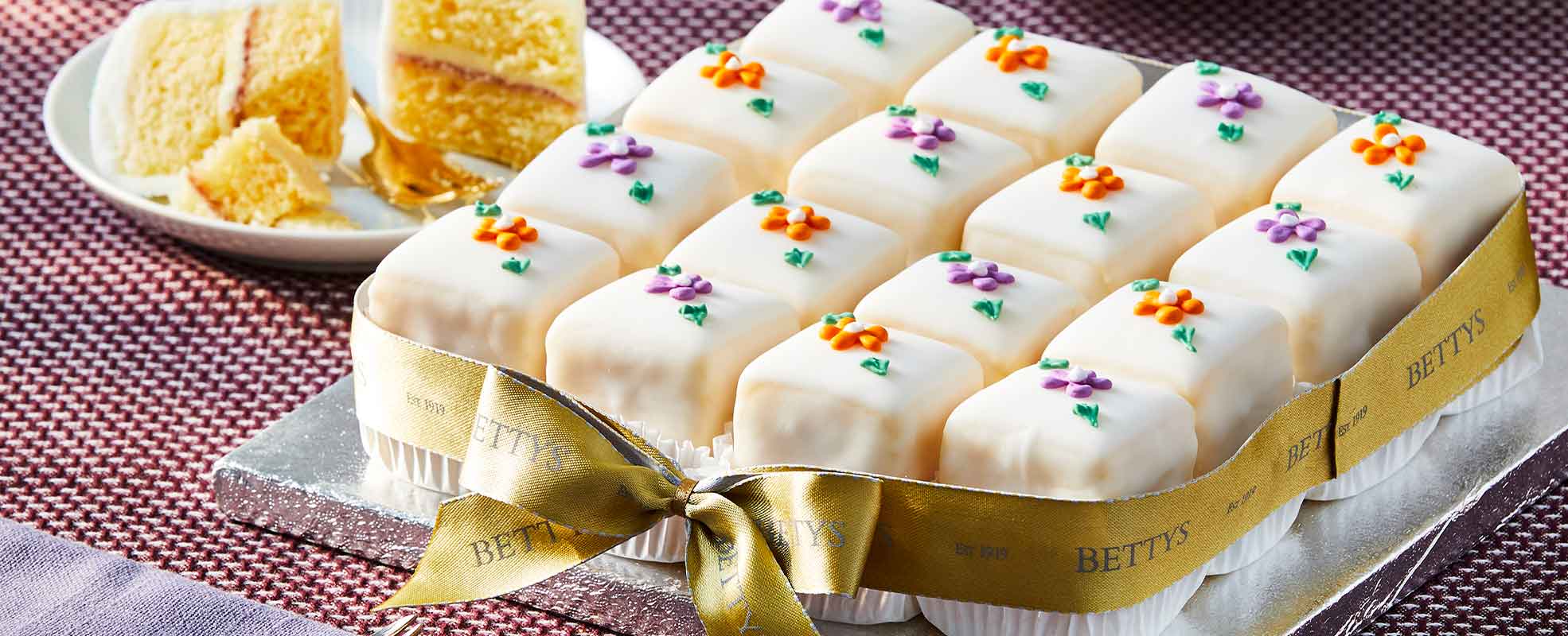 Fondant Fancies for Delivery (French Fancy Cakes) | Bettys