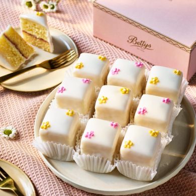 Fondant Fancies for Delivery (French Fancy Cakes) | Bettys