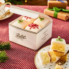 Christmas Fondant Fancies Box of 4 | Luxury Christmas Cakes | Bettys