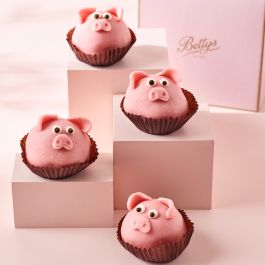 Marzipan & Sponge Pigs (Box of 4), Bettys Freshly Baked Treats